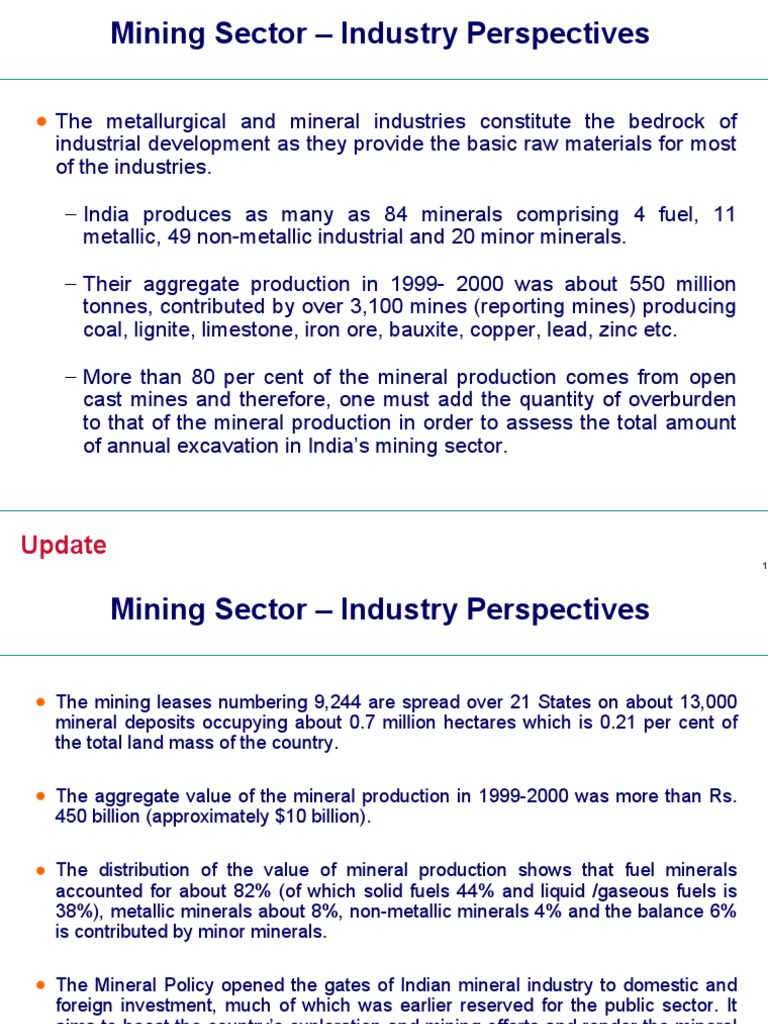 Mining Sector - Industry Perspectives | PDF | Iron Ore | Minerals