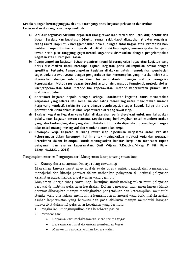 Implementasi Pengorganisasian Di Ranap | PDF