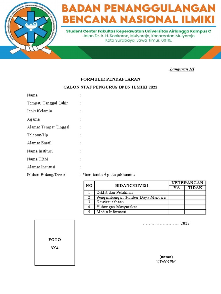 Informasi Lengkap BPBN Ilmiki | PDF
