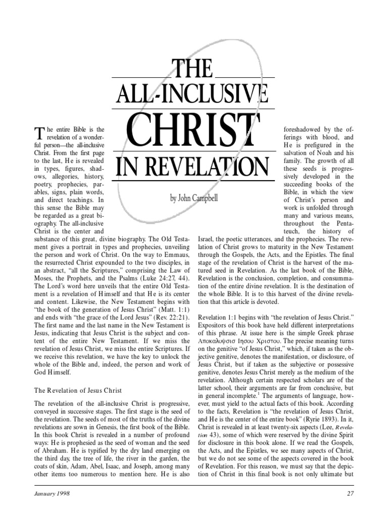 The All-Inclusive Christ in Revelation | PDF | Jesus | Revelation