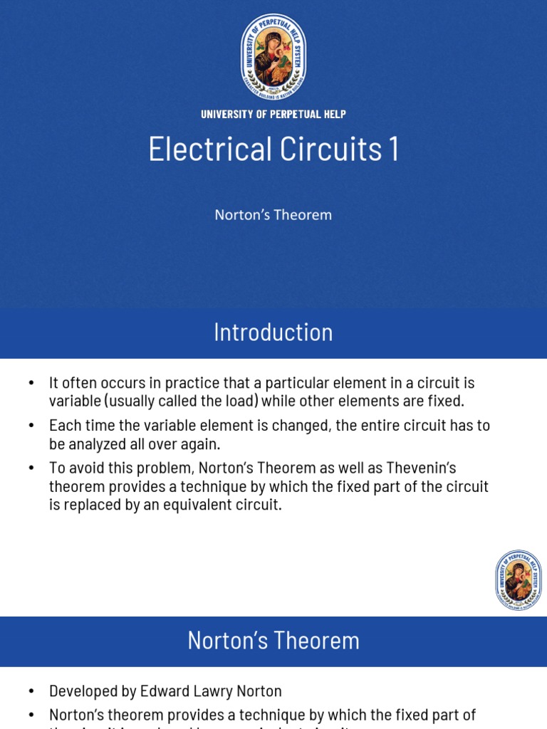 Electrical Circuits 1 Nortons Theorem Pdf Electrical Network Resistor