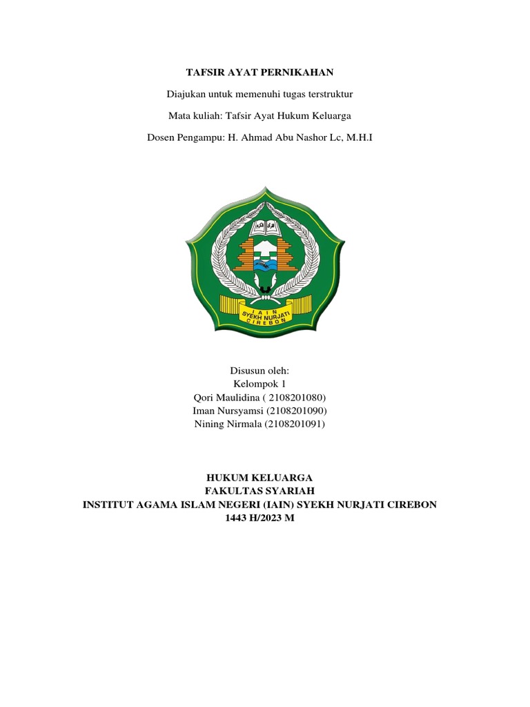 Makalah Tafsir Ayat HK Kelompok 1-1 PDF | PDF