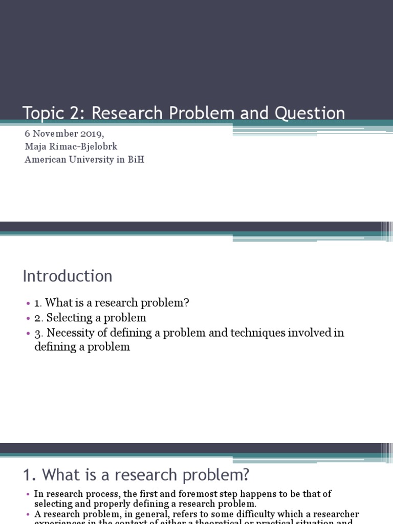 2 - Research Problem and Question | PDF | Experience | Knowledge