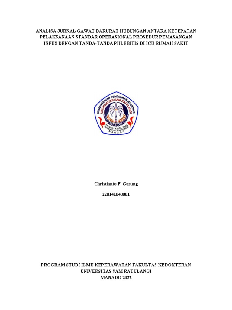 Hubungan SOP Infus dan Phlebitis ICU | PDF | Pengembangan Diri