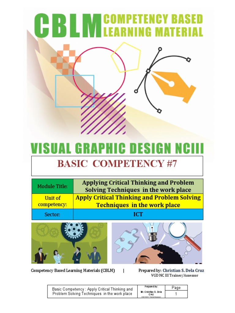 BASIC CBLM7 Apply Critical Thingking and Problem Solving Techniques in ...