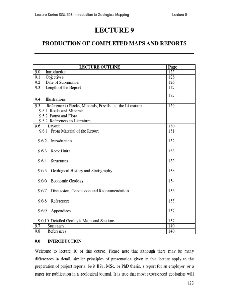 Writing Quality Geological Reports: Guidance on Content, Structure ...