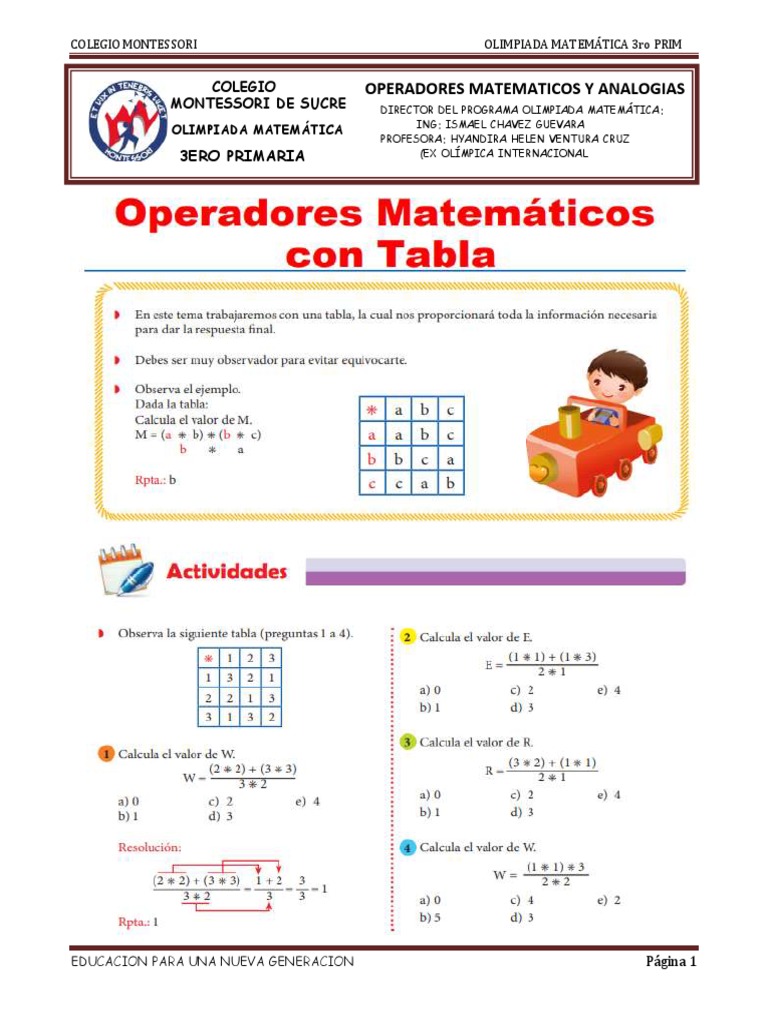 Operadores Matematicos y Analogias | PDF