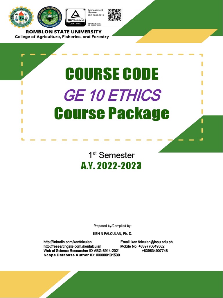 Ethics Module Template AY 22 23 | PDF | Utilitarianism | Integrity