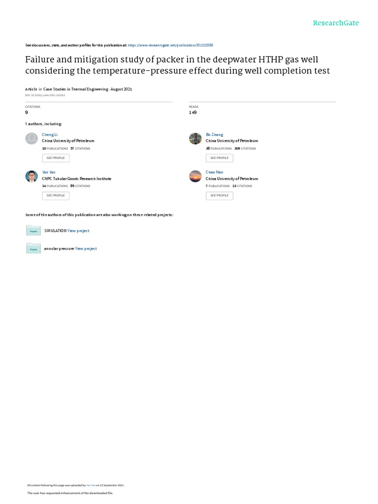 Failure and Mitigation Study of Packer in The Deepwater HTHP Gas Well ...