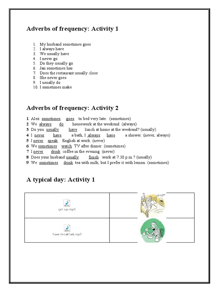 Adverbs of Frequency and Daily Activities | PDF