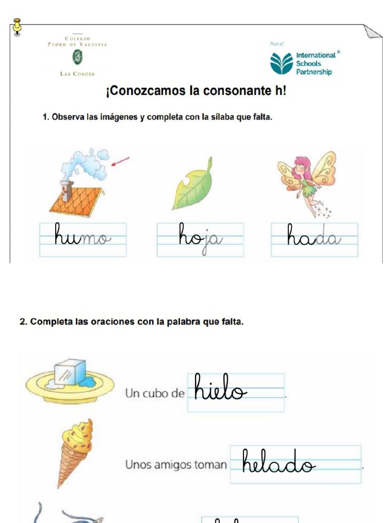 Ficha Conozcamos La Consonante H | PDF