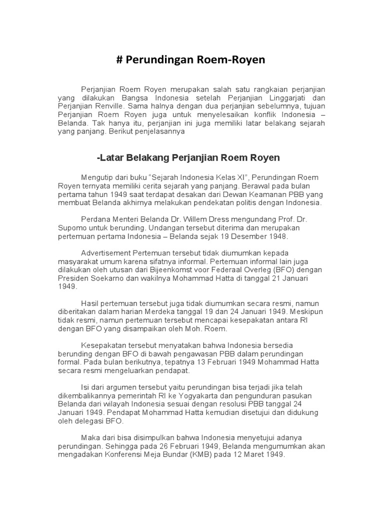 Perundingan Roem | PDF