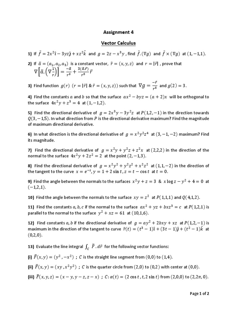Assignment VC | PDF | Derivative | Algebra