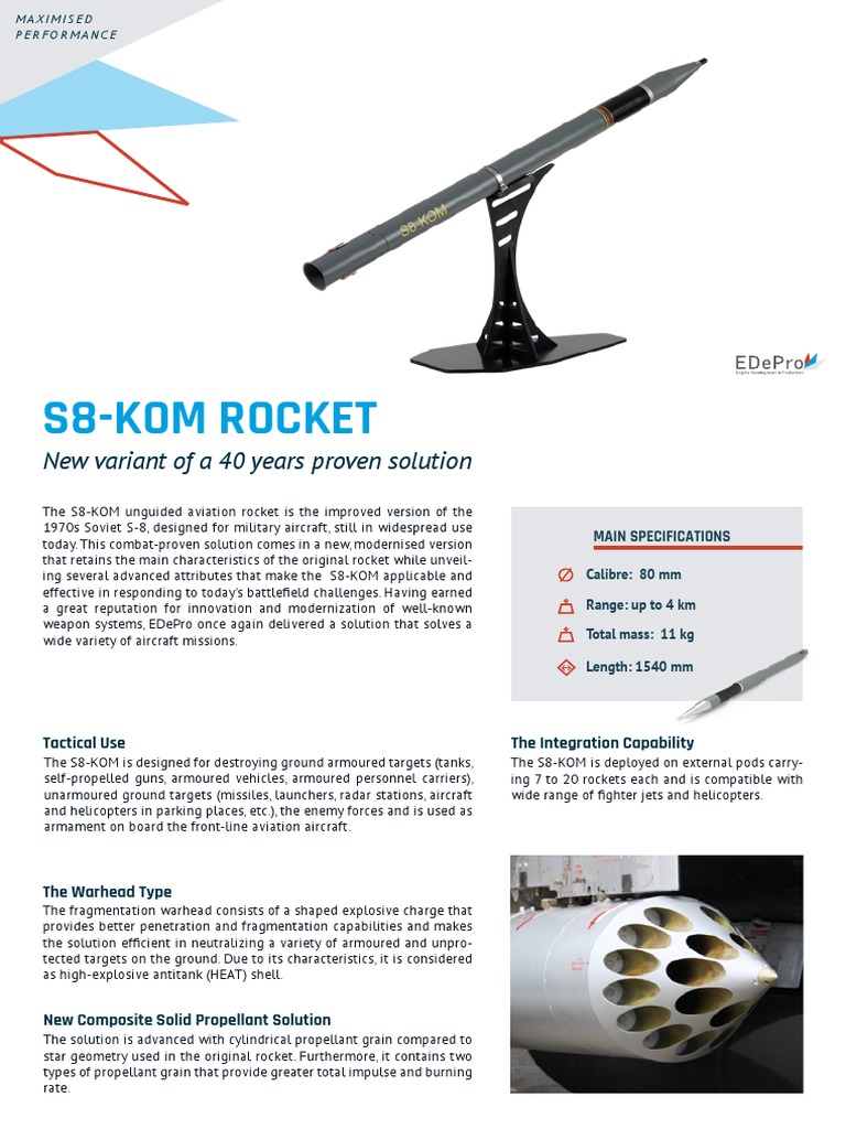 S8 Kom Datasheet | PDF | Rocket | Military Technology