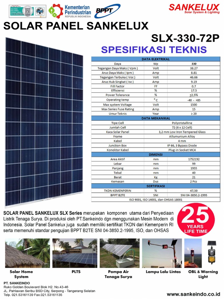 Brosur Solar Panel 330 WP Poly - SLX Type PDF | PDF