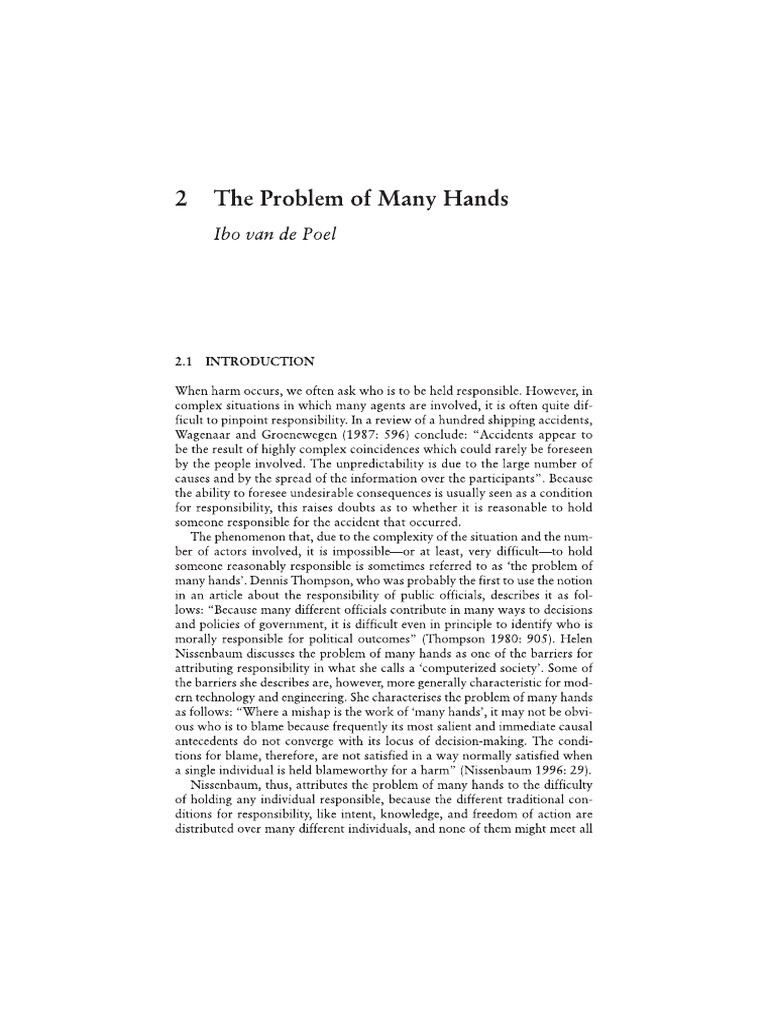 Van de Poel - The Problem of Many Hands PDF | PDF