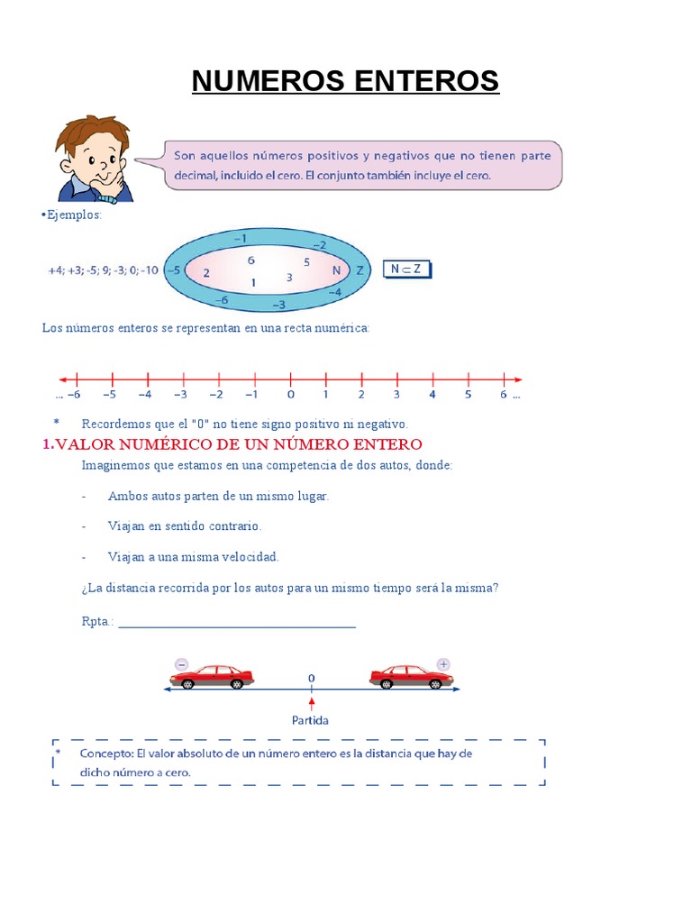 Los-Números-Enteros-6to de Primaria | PDF | Entero | Matemáticas