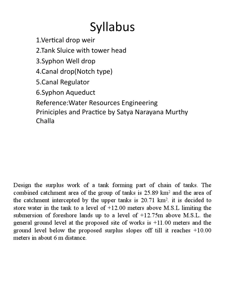 Vertical Drop Weir | PDF | Dam | Drainage Basin