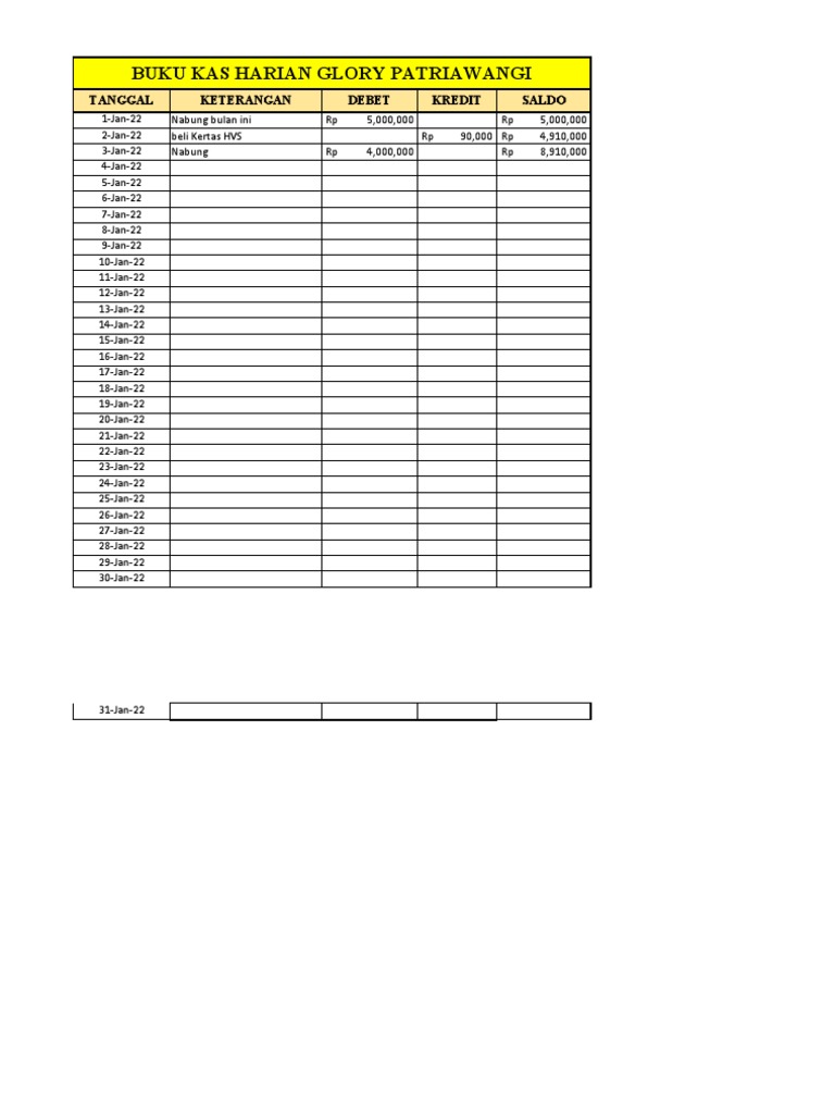 Buku Kas Harian | PDF
