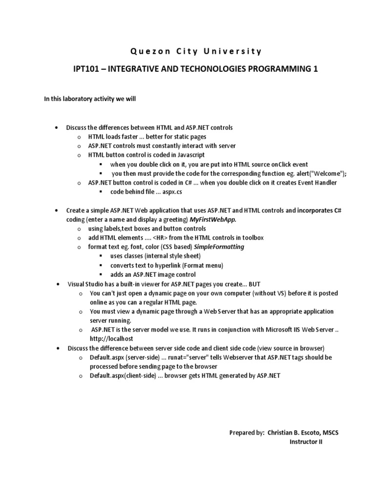 Week 4 Lab | PDF | Dynamic Web Page | Web Development Week 4 Lab | PDF | Dynamic Web Page | Web Development