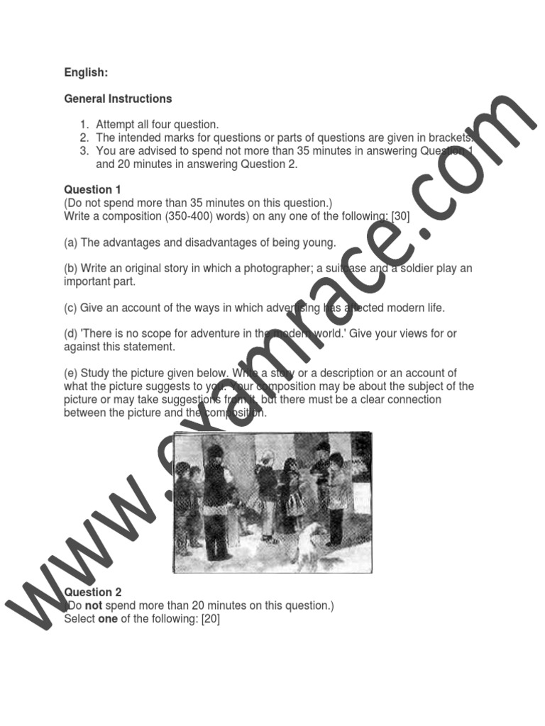 ICSE Picture Composition Guidelines | PDF | Question