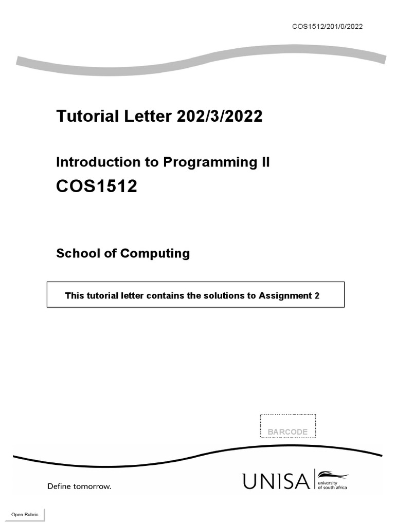 Cos1512 202 3 2022 | PDF | Pointer (Computer Programming) | Variable ... Cos1512 202 3 2022 | PDF | Pointer (Computer Programming) | Variable ...
