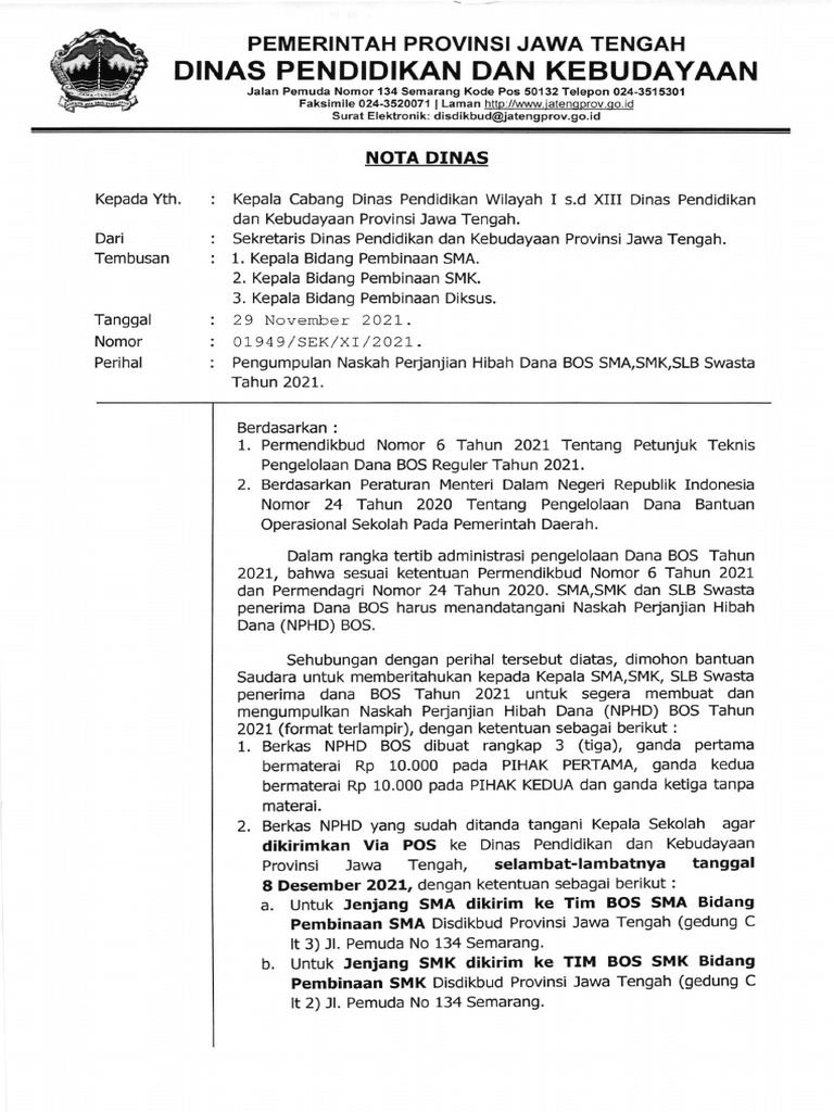 NPHD Bos Tahun 2021 Sma SMK SLB Swasta PDF | PDF