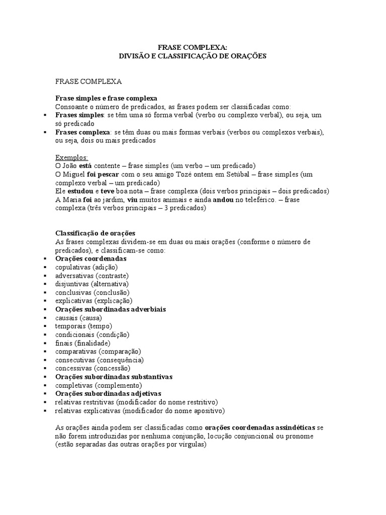 Frase Complexa | PDF | Discurso | Interpretação (Filosofia)