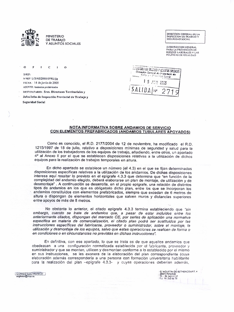 CE HERGI ANEXO Nota Informativa Andamios | PDF