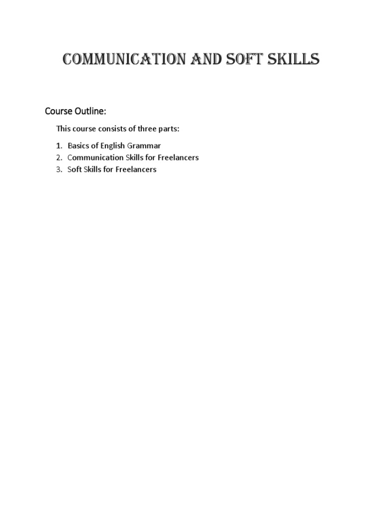 Communication and Soft Skills - PDF Version 1 | PDF | Noun | Part Of Speech