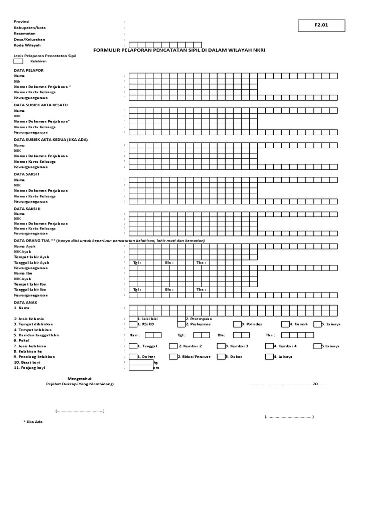 Formulir F2.01 | PDF