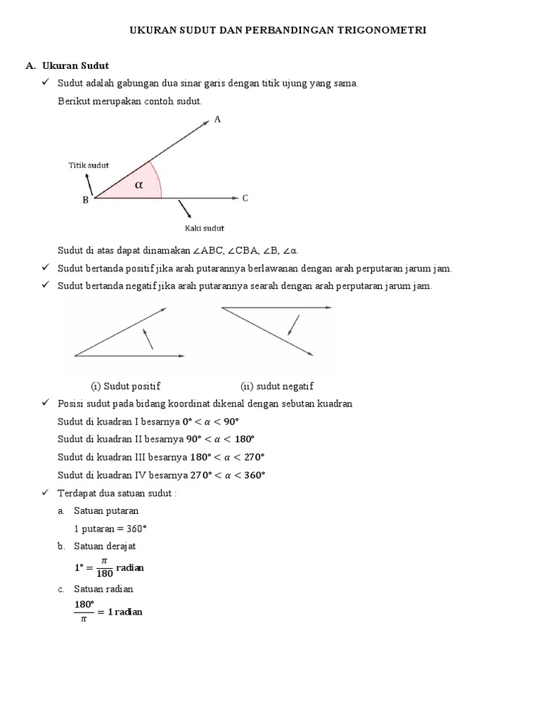 3.7. Perbandingan Trigonometri Pada Segitiga Siku-Siku Dan Sudut Istimewa PDF | PDF