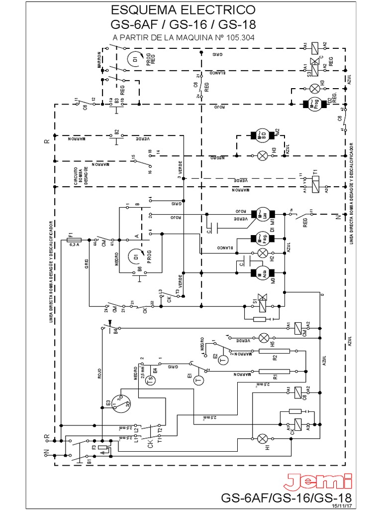 Esquema Eléctrico GS 16 15 11 17 Español | PDF | Cableado eléctrico | Cable