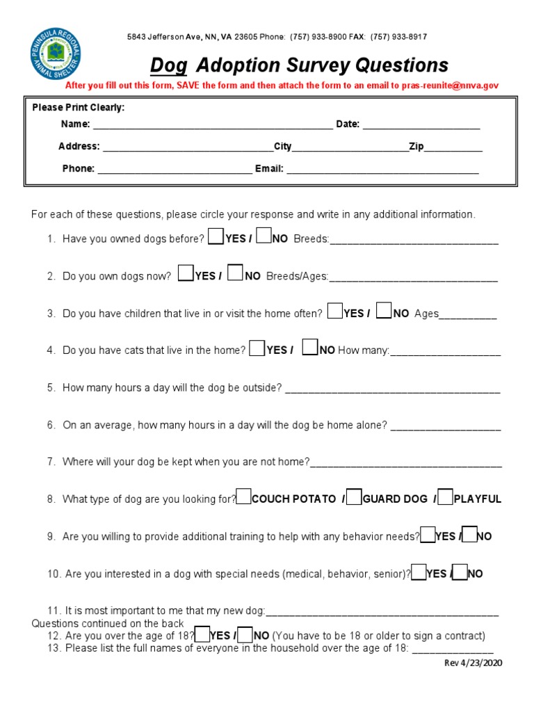 Dog Adopter App Survey | PDF | Dogs | Pet
