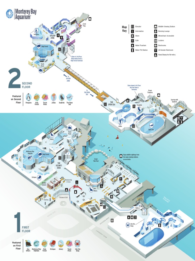 Monterey Bay Aquarium Map Overview | PDF | Oceanography | Earth Sciences