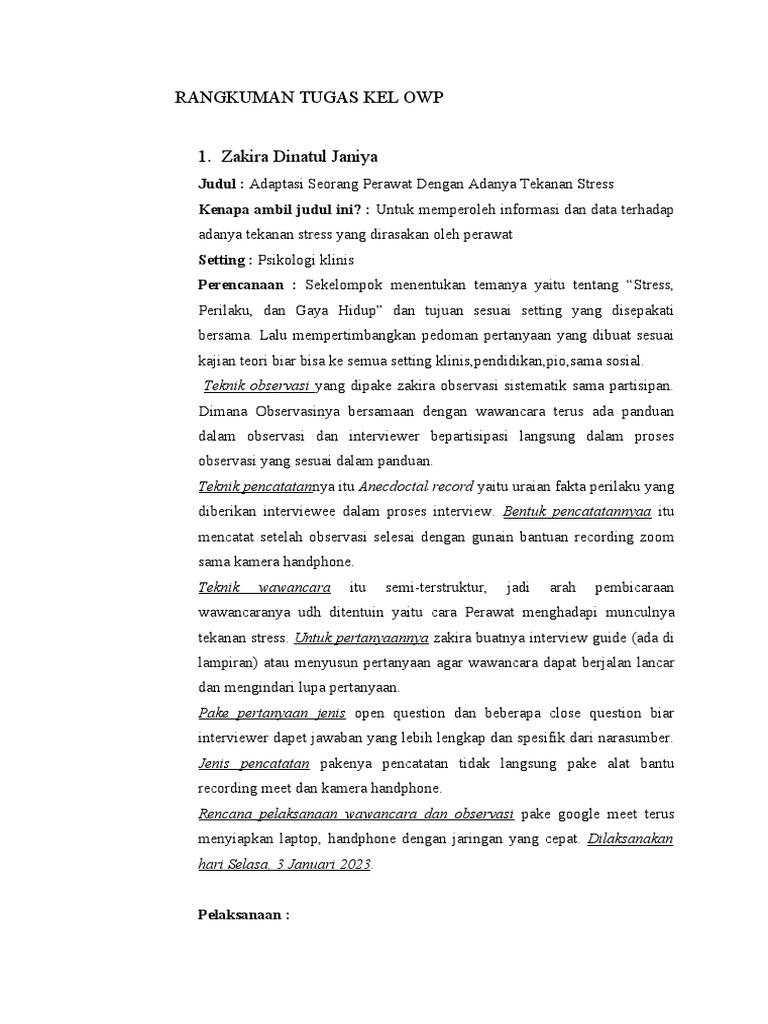 Rangkuman Tugas Kel Owp | PDF