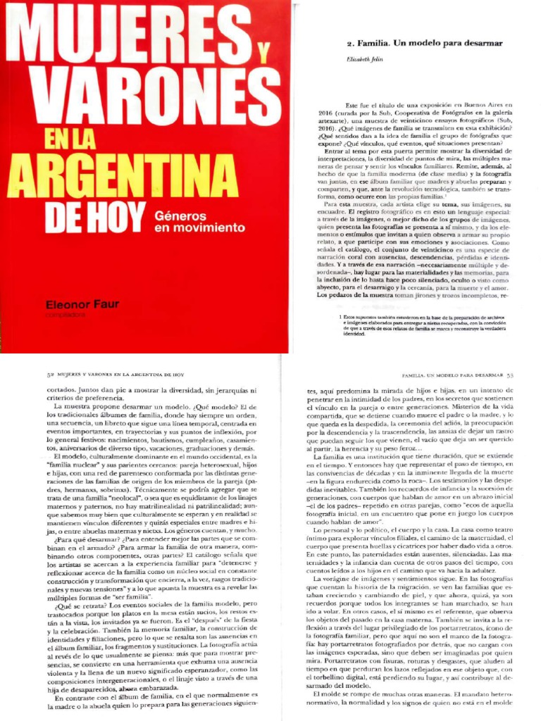 Texto 16 - Jelin - MUJERES Y VARONES EN LA ARG DE HOY | PDF
