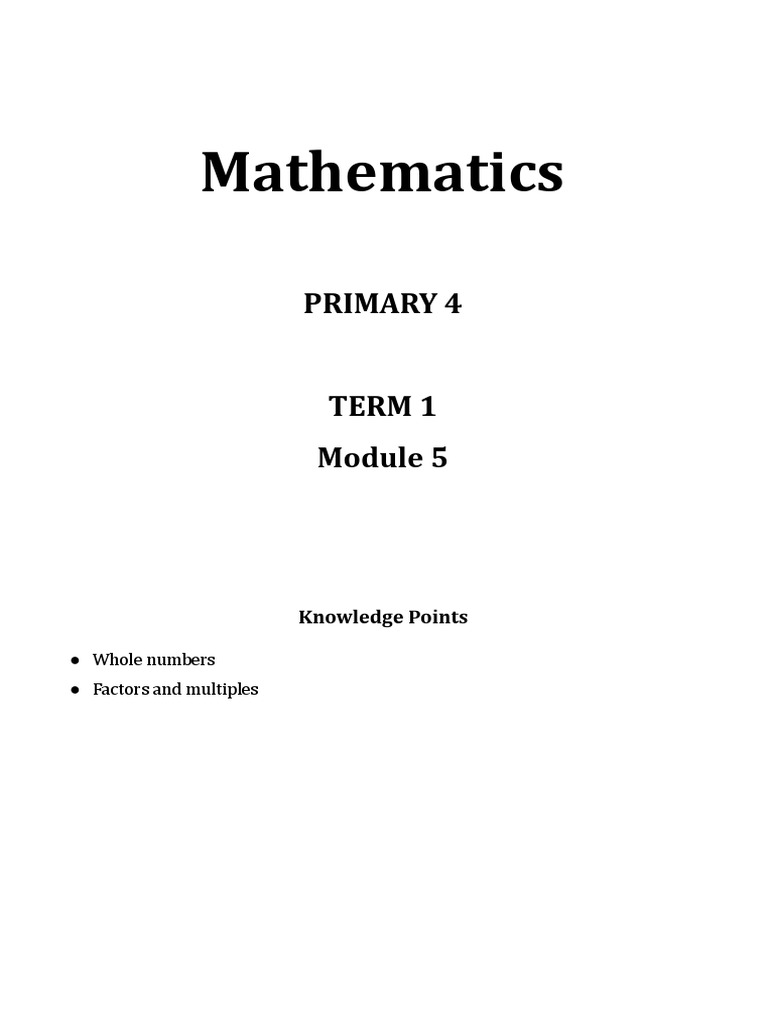 P4 Math Word Problem | PDF