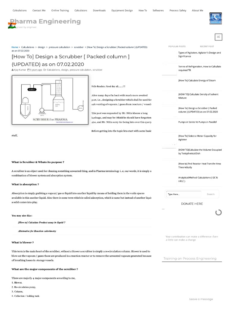 Scrubber Design PDF | PDF