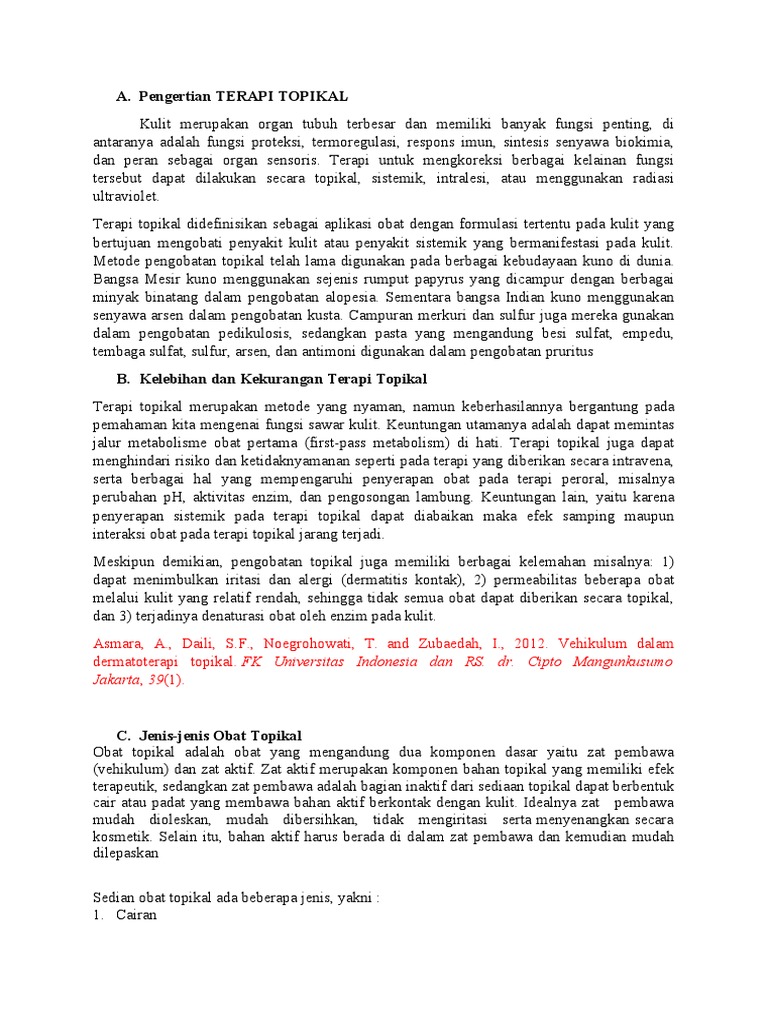 Pengertian dan Jenis Terapi Topikal | PDF | Karier & Perkembangan | Pengembangan Diri