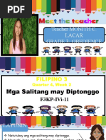 Ang Diptonggo Sa Filipino Ay Ang Mga Salitang | PDF
