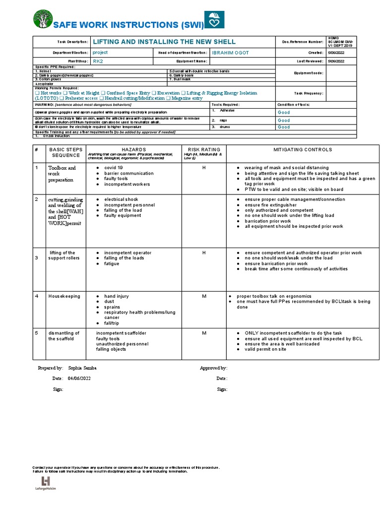 Cutting of Kiln and Lifting of Tyre To The New KILN | PDF | Personal ...