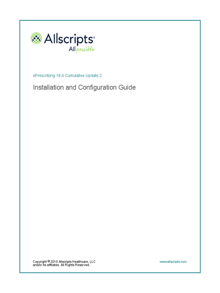 InstallationAndConfigurationGuide 18.4CU2 Eprescribing PDF | PDF | Microsoft Windows | Microsoft ...