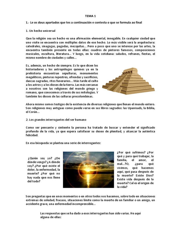 Tema 1 | PDF | Verdad | Amor
