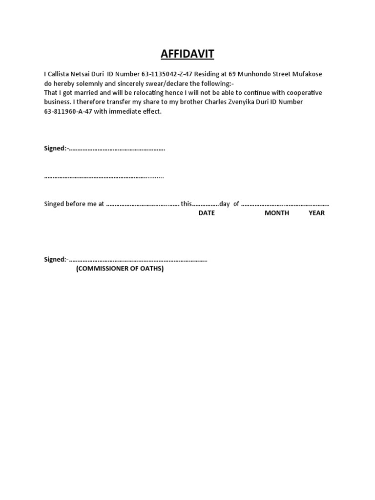 AFFIDAVIT | PDF