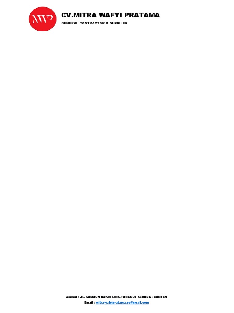 Kop Surat CV Mitra Wafyi Pratama | PDF
