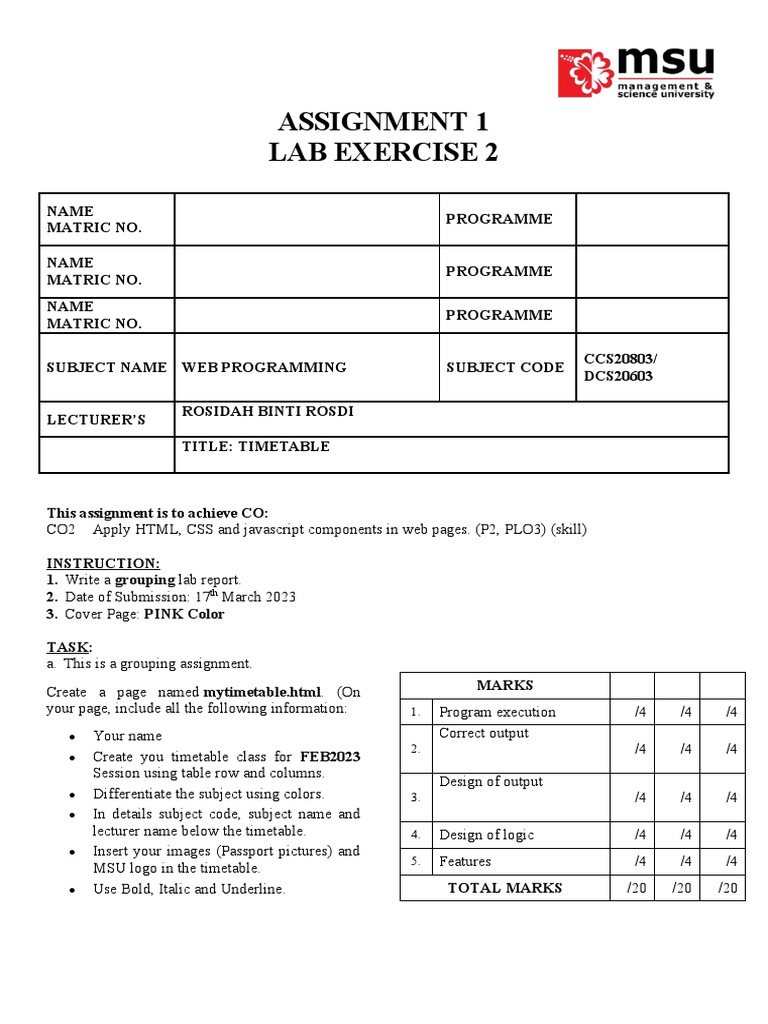 Lab Exercise 2 Bachelor Pdf