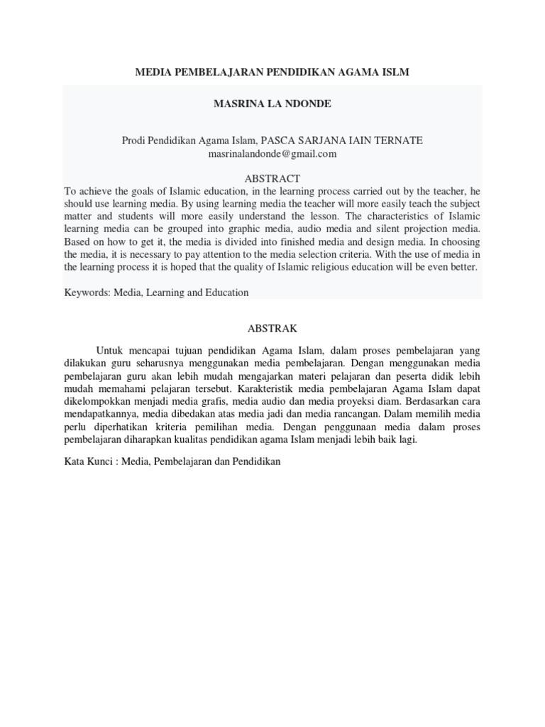 Media Pembelajaran Pendidikan Agama Islam | PDF