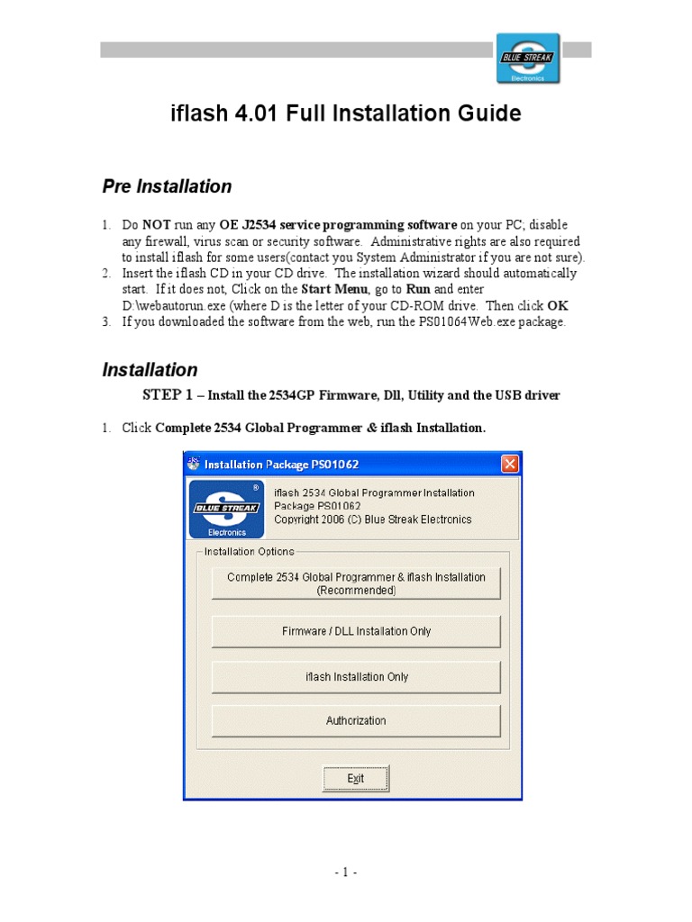 iflash 4.01 Installation Guide | PDF | Installation (Computer Programs ...