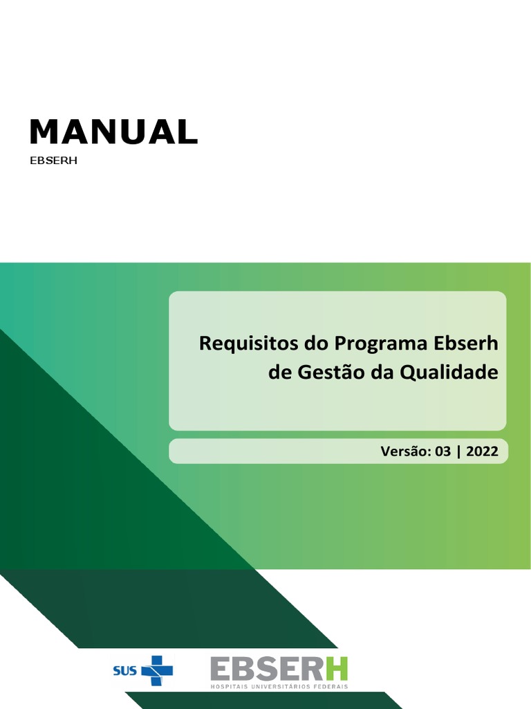 Manual - de - Requisitos - QUALIDADE EBSERH 2022 | PDF | Qualidade (negócios) | Gravidez